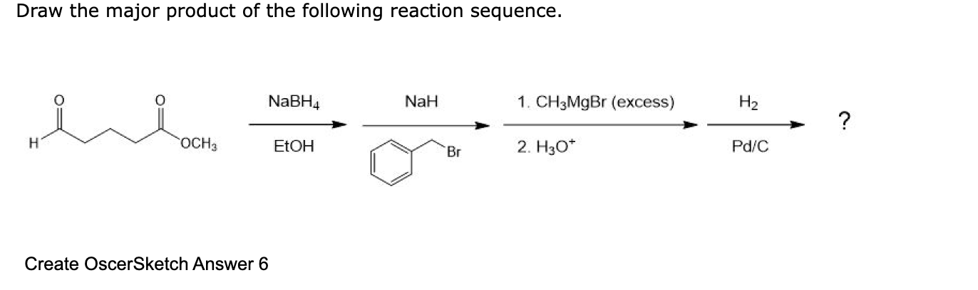 Solved Draw the major product of the following reaction | Chegg.com