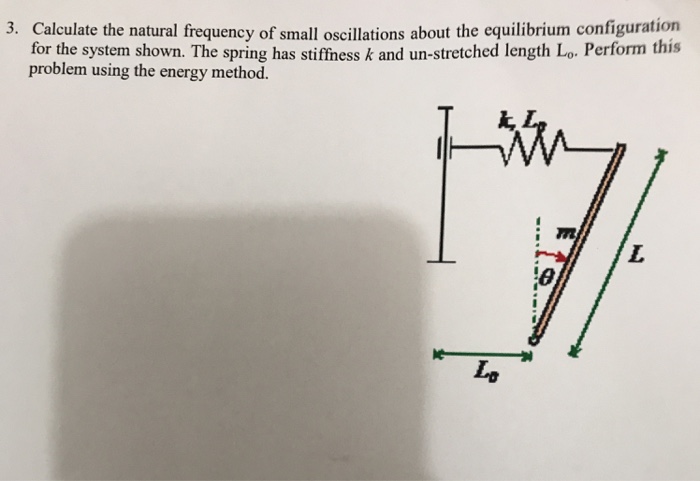 Solved Calculate the natural frequency of small oscillations | Chegg.com