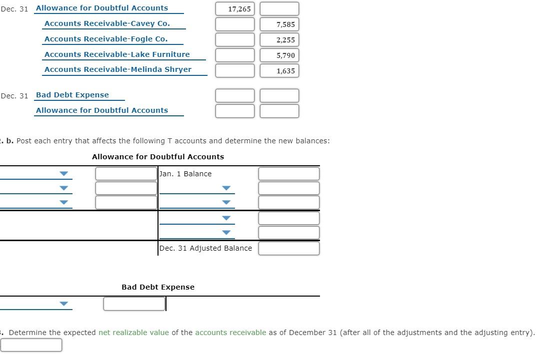 Solved Allowance method entries The following transactions | Chegg.com