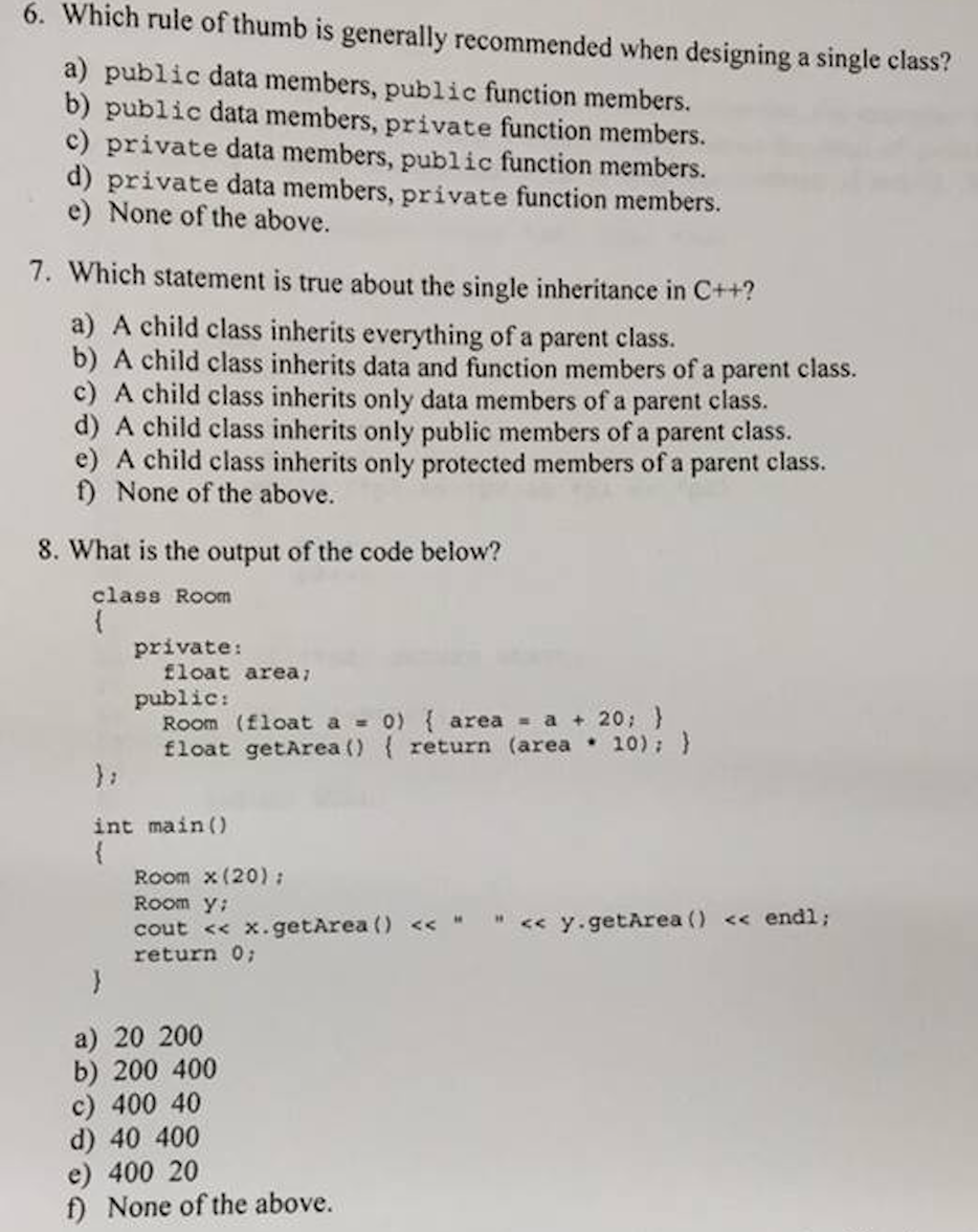 Solved 6. Which rule of thumb is generally recommended when | Chegg.com