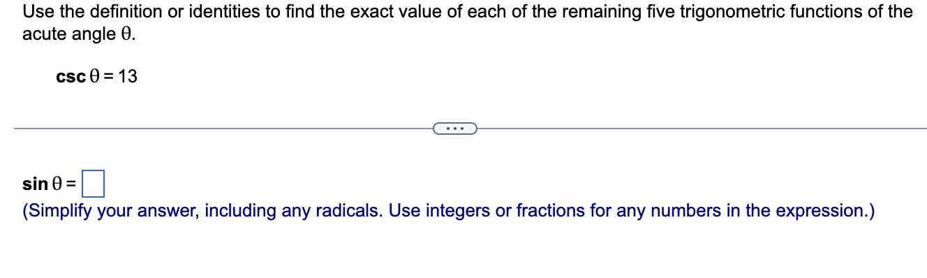 Solved Use fundamental identities and/or the complementary | Chegg.com