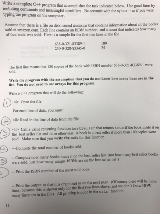 Solved Write A Complete C Program That Accomplishes The