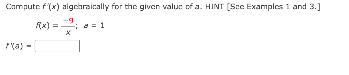 Solved Compute f'(x) ﻿algebraically for the given value of | Chegg.com