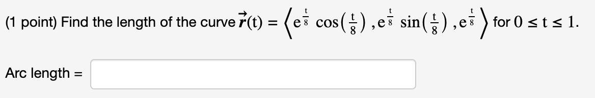 Solved (1 point) Find the length of the curve | Chegg.com