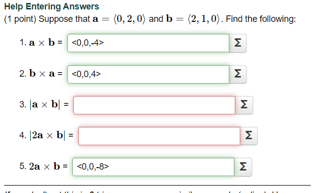 Solved elp Entering Answers point) Suppose that a= 0,2,0 | Chegg.com Solved elp Entering Answers point) Suppose that a= 0,2,0 | Chegg.com