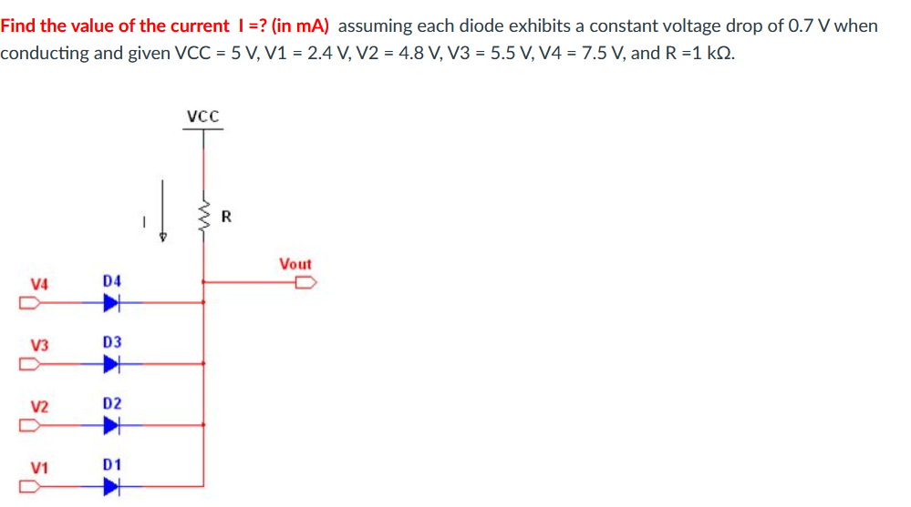 Solved Find the value of the current I= ? (in mA ) assuming | Chegg.com