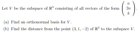Solved a Let V be the subspace of R3 consisting of all | Chegg.com