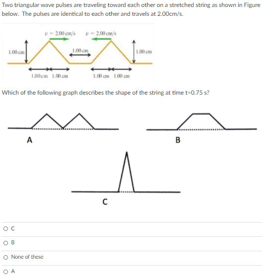 Solved Two triangular wave pulses are traveling toward each | Chegg.com