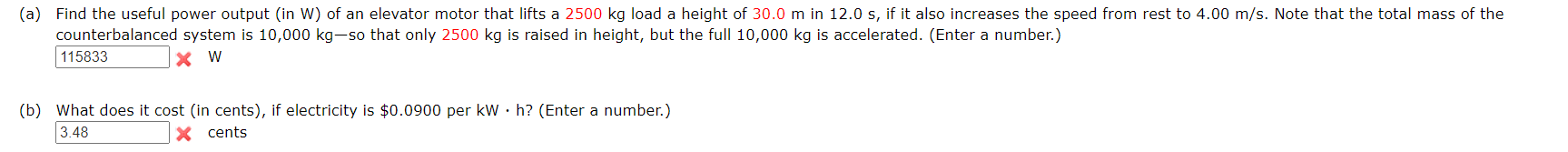 Solved counterbalanced system is 10,000 kg-so that only 2500 | Chegg.com