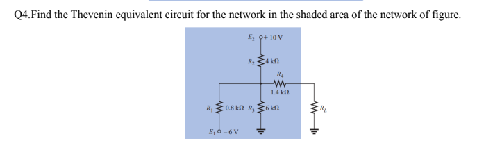 Solved Q4.Find the Thevenin equivalent circuit for the | Chegg.com