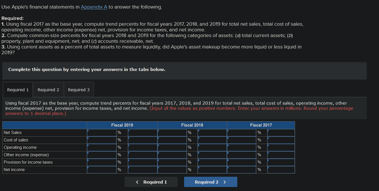 Solved Use Apple's financial statements in Appendix A to | Chegg.com