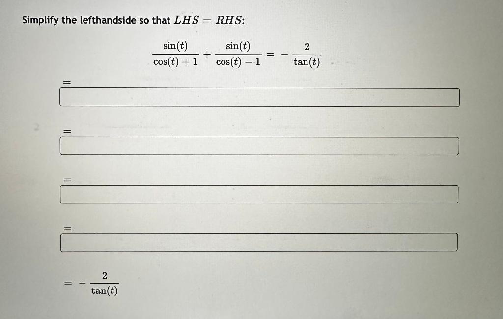 Solved Simplify the lefthandside so that LHS=RHS : | Chegg.com