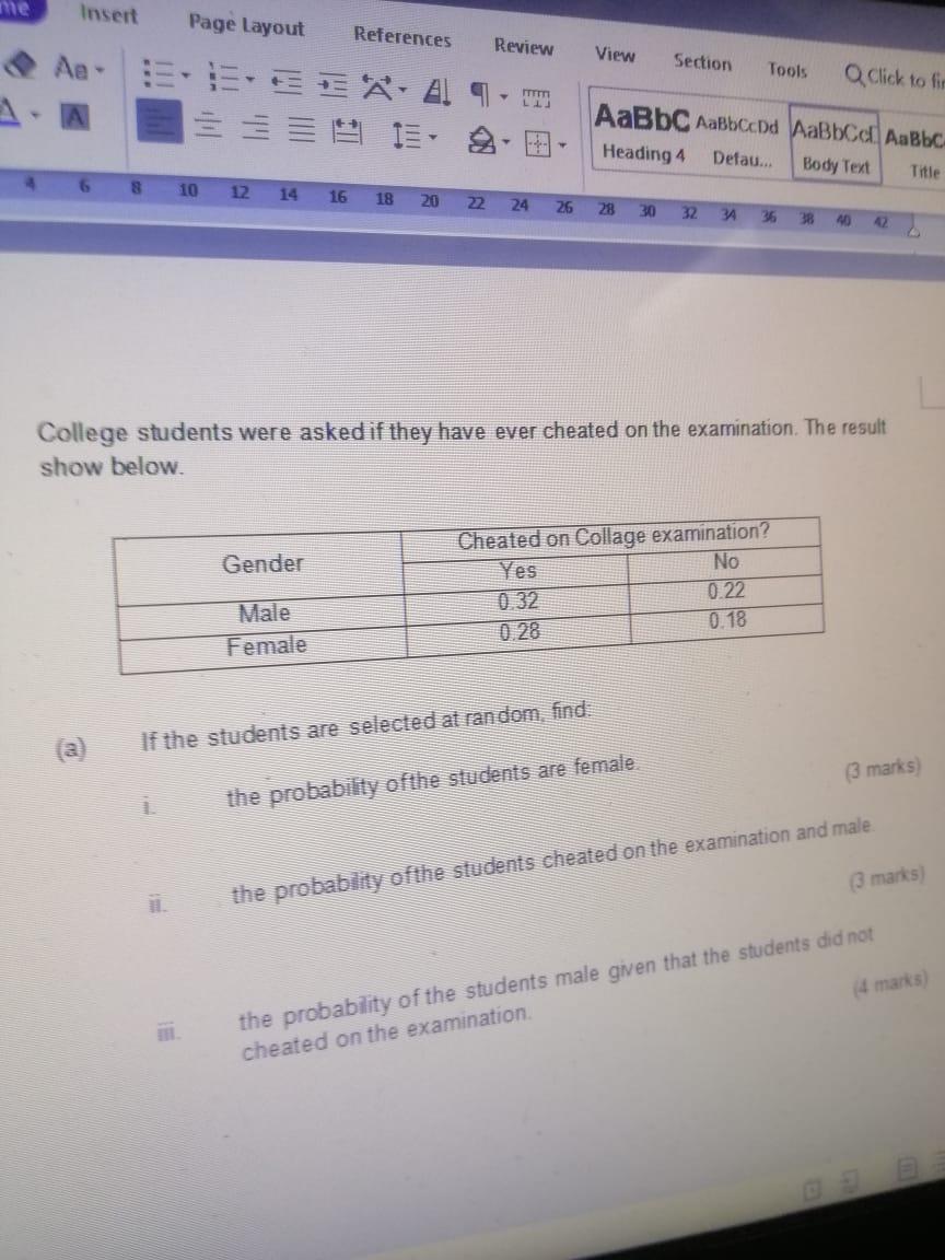 Solved me Insert Page Layout References Review View Ae | Chegg.com