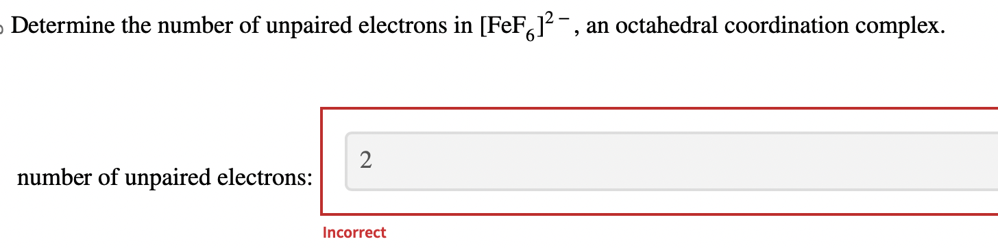 Solved Determine the number of unpaired electrons in | Chegg.com