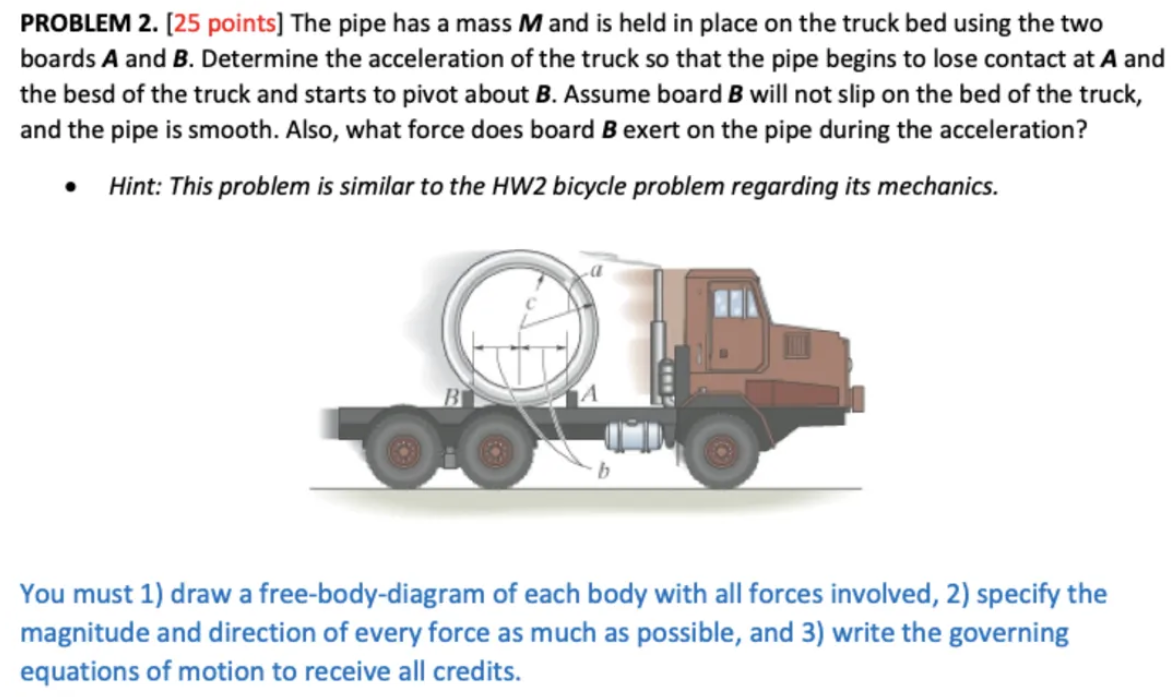 Solved PROBLEM 2. [25 ﻿points] ﻿The pipe has a mass ( ﻿M ) | Chegg.com