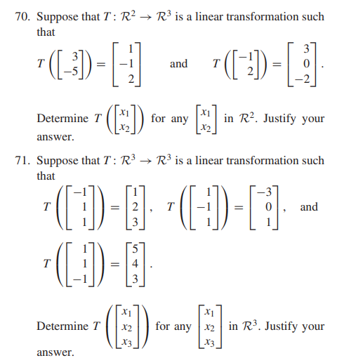 Solved 70. Suppose that T: R2 → R3 is a linear | Chegg.com