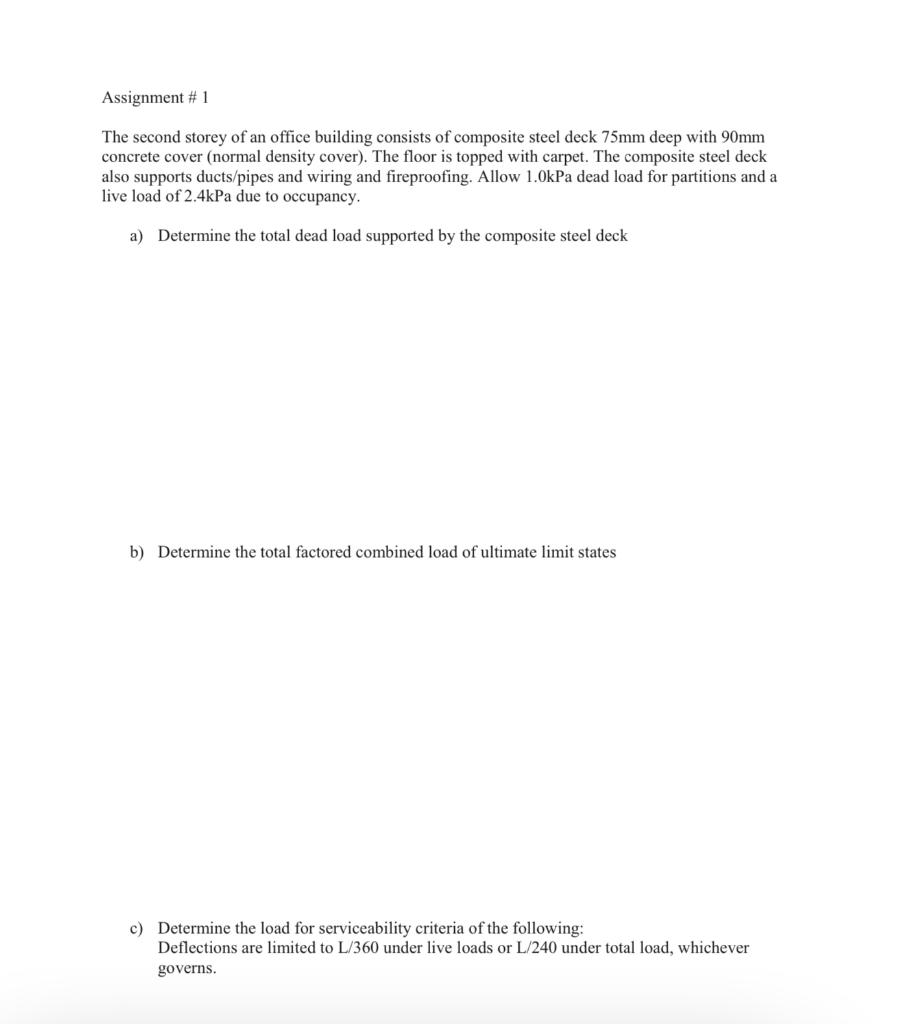 Solved Assignment #1 The second storey of an office building | Chegg.com