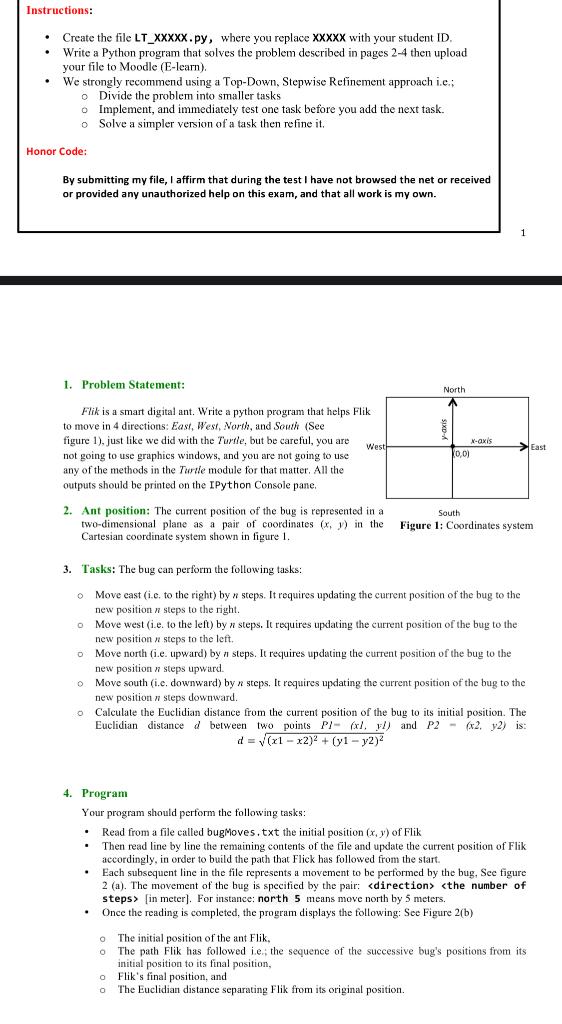 Solved Instructions: • Create the file LT_XXXXX.py, where | Chegg.com