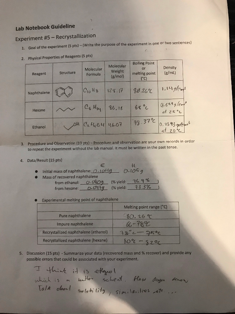 Solved Recrystallization procedure: Obtained two Craig tubes | Chegg.com