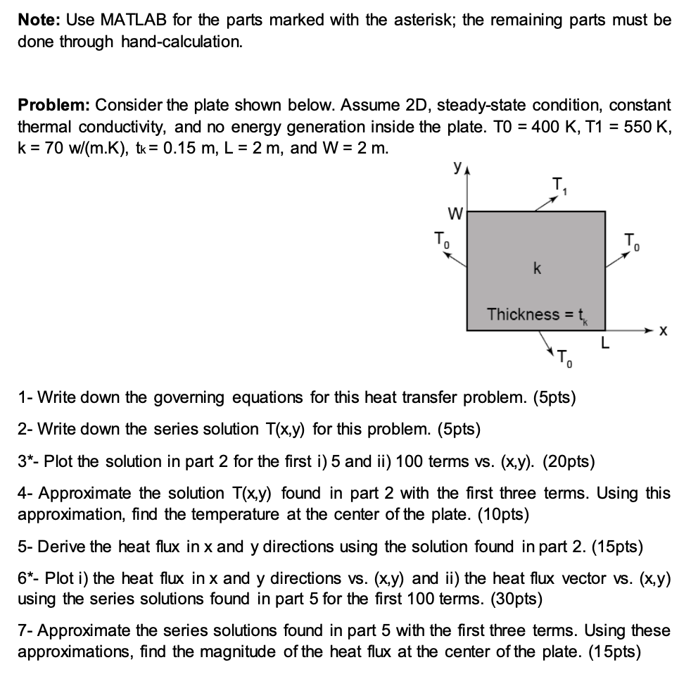 Solved Note: Use MATLAB for the parts marked with the | Chegg.com