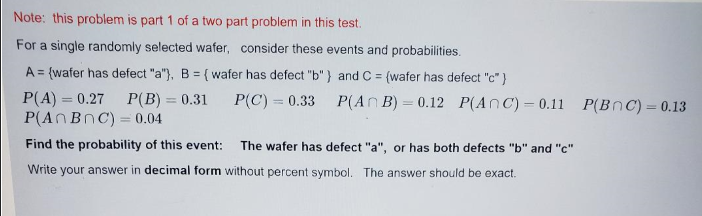 Solved Note: this problem is part 1 of a two part problem in | Chegg.com