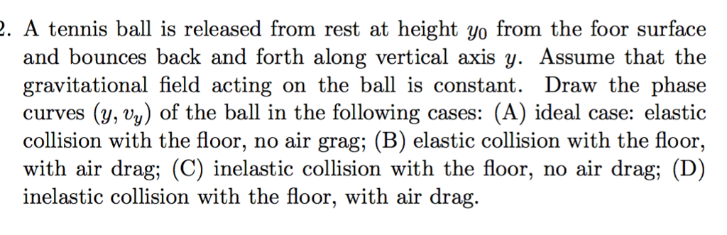 Solved 2. A tennis ball is released from rest at height yo | Chegg.com