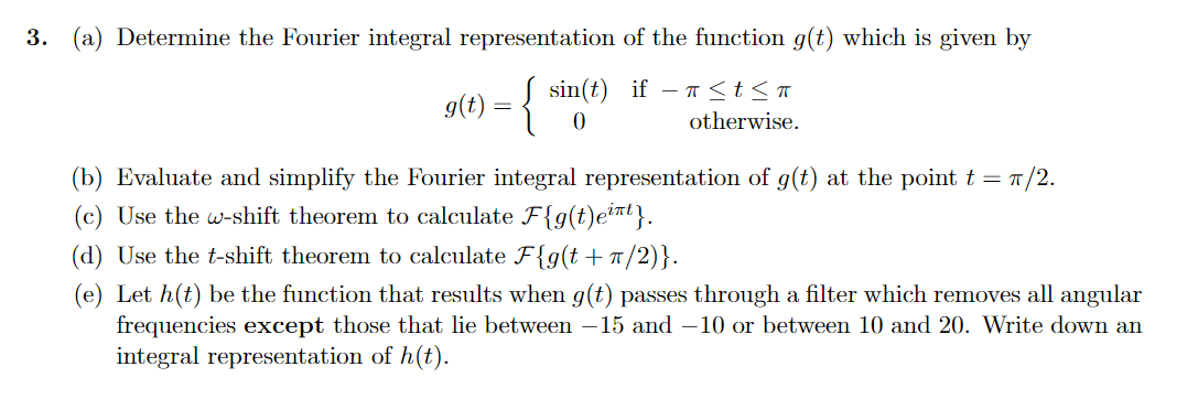 Solved (a) Determine the Fourier integral representation of | Chegg.com