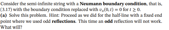 Solved Consider the semi-infinite string with a Neumann | Chegg.com
