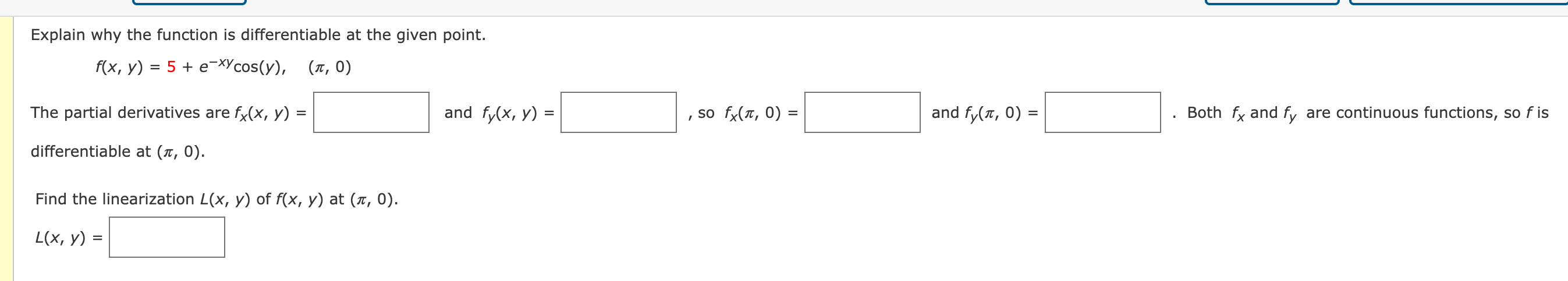 Solved Explain why the function is differentiable at the | Chegg.com