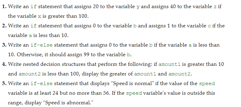 Solved 1 Write An If Statement That Assigns 20 To The