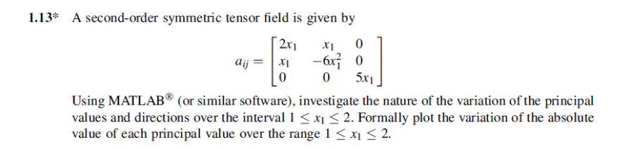 Solved 2x1 1.13* A second-order symmetric tensor field is | Chegg.com