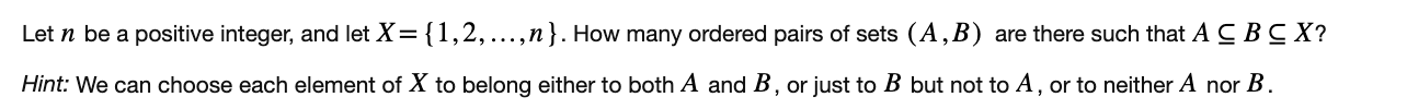 Solved Let n be a positive integer, and let X={1,2,…,n}. How | Chegg.com