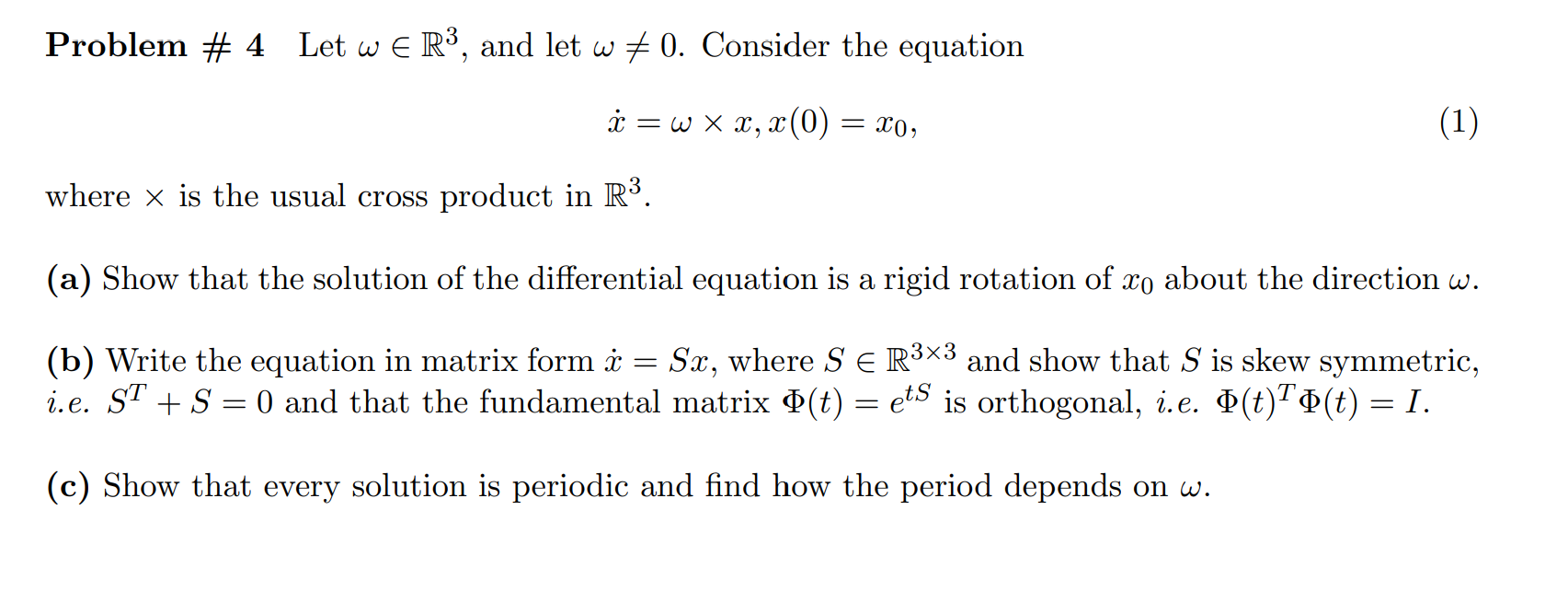 Solved Problem #4 Let w E R3, and let w # 0. Consider the | Chegg.com