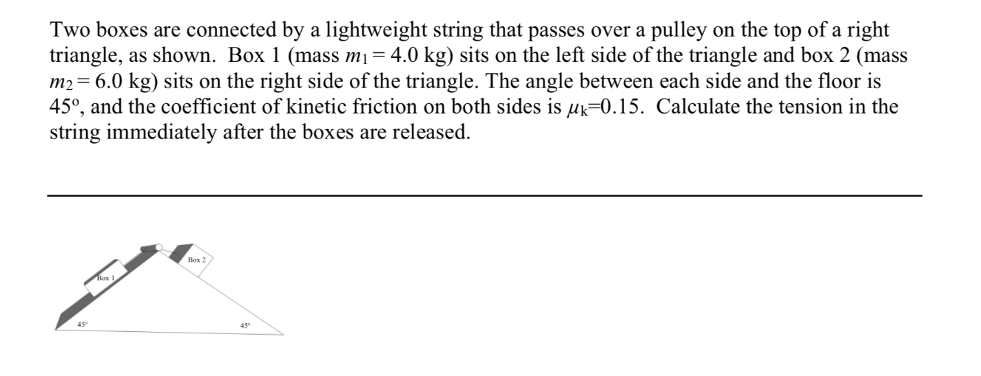 Solved Two boxes are connected by a lightweight string that | Chegg.com