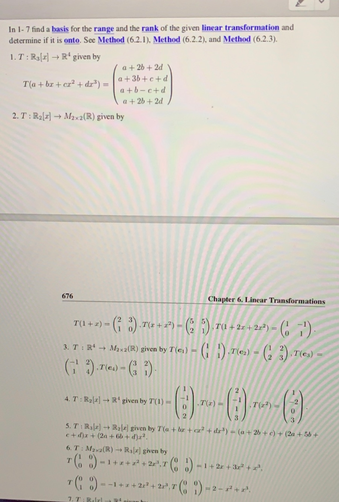Solved 14. The linear transformation of exercise 7. In | Chegg.com