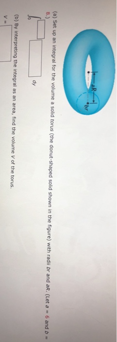 Solved ebr (a) Set up an integral for the volume a solid | Chegg.com