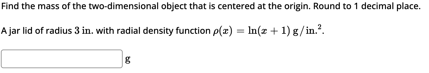Solved Find the mass of the two-dimensional object that is | Chegg.com