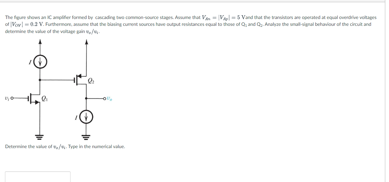 Solved The figure shows an IC amplifier formed by cascading | Chegg.com