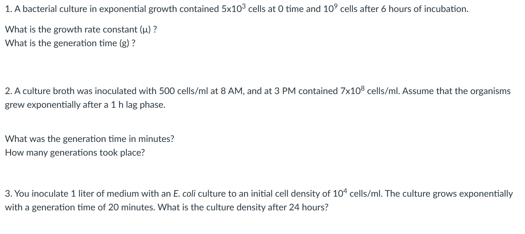 Solved i need help with 1, 2, and 3! please show your work | Chegg.com