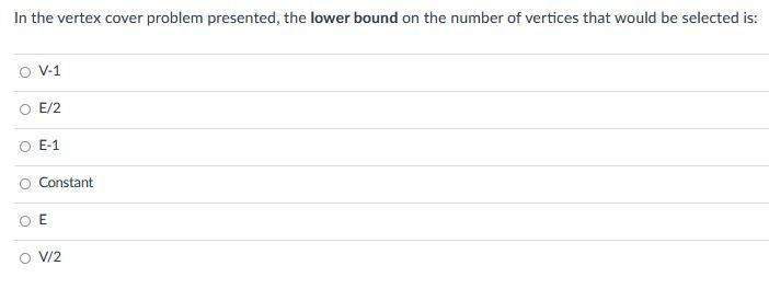 Solved Vertex Cover is a type of NP Complete problem. "The | Chegg.com