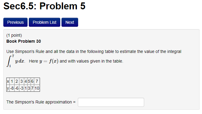 Solved Sec6.5: Problem 5 Previous Problem List Next (1 | Chegg.com