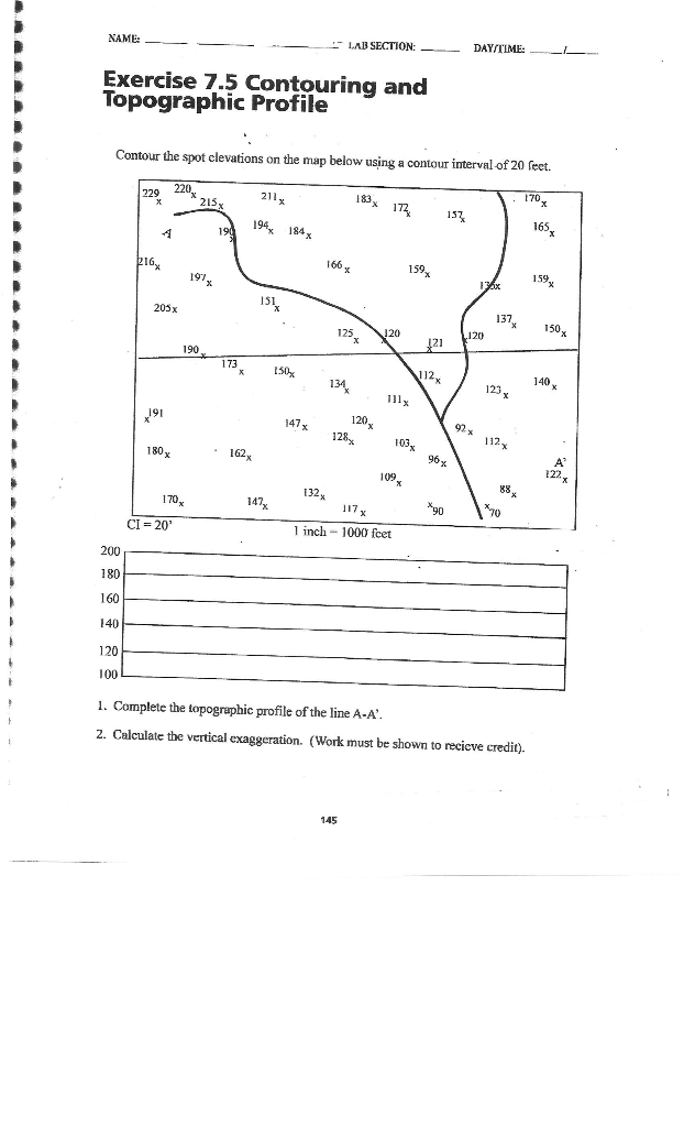 Solved DAYTIME LAB SECTION: NAMH Exercise 7.6 Contouring and | Chegg.com