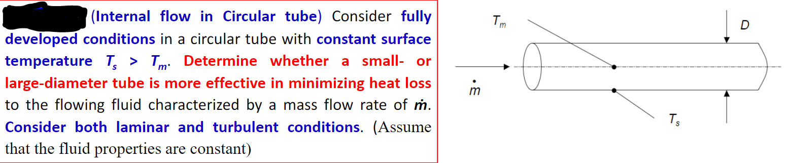 Solved Tm (Internal flow in Circular tube) Consider fully | Chegg.com