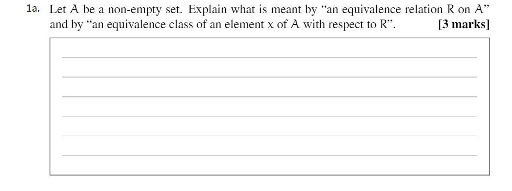 Solved 1a. Let A be a non-empty set. Explain what is meant | Chegg.com