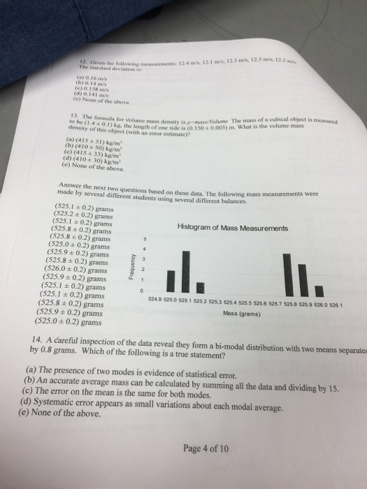 Solved The formula for volume mass density is rho = | Chegg.com