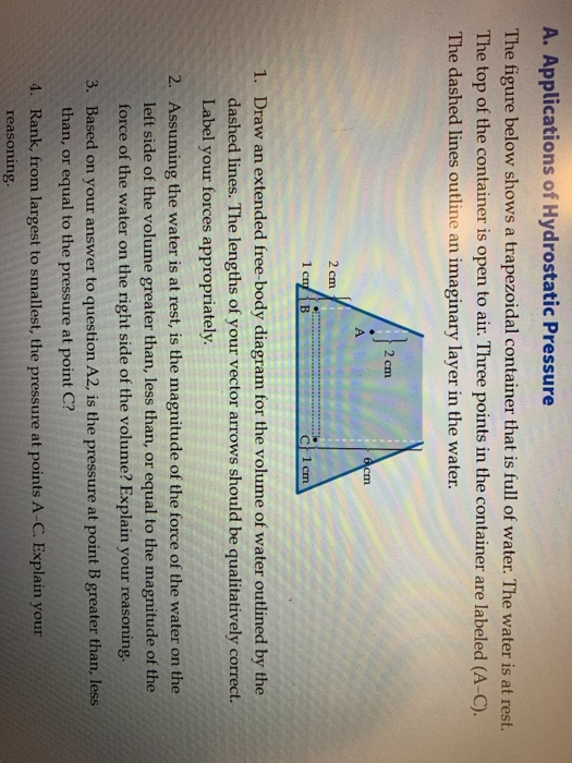 the figure below shows a trapezoidal container that | Chegg.com