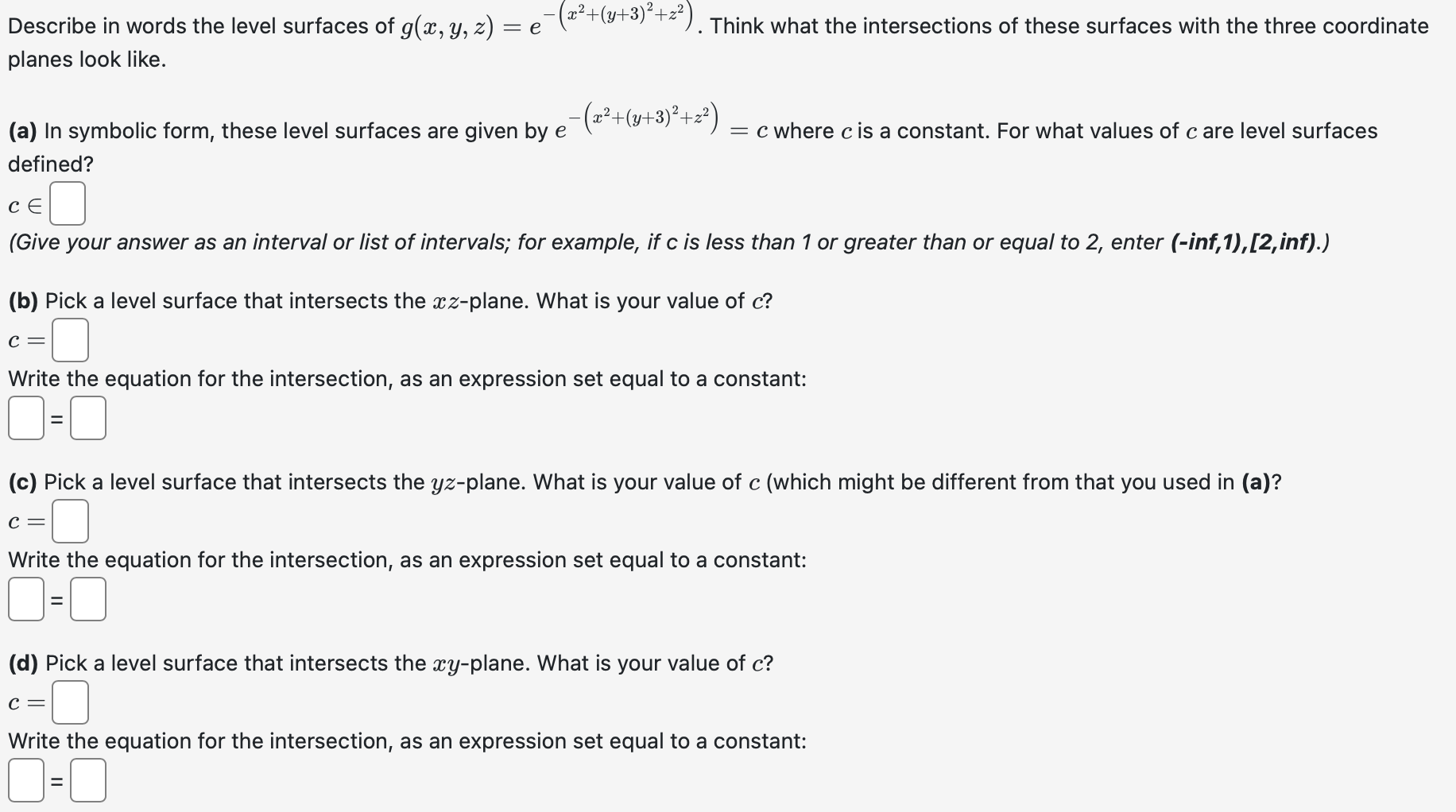 Solved Describe in words the level surfaces of | Chegg.com