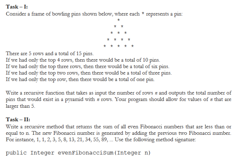 Solved Task - 1: Consider a frame of bowling pins shown | Chegg.com