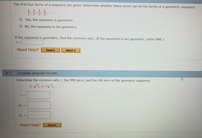 Solved The First Four Terms Of A Sequence A Re Given