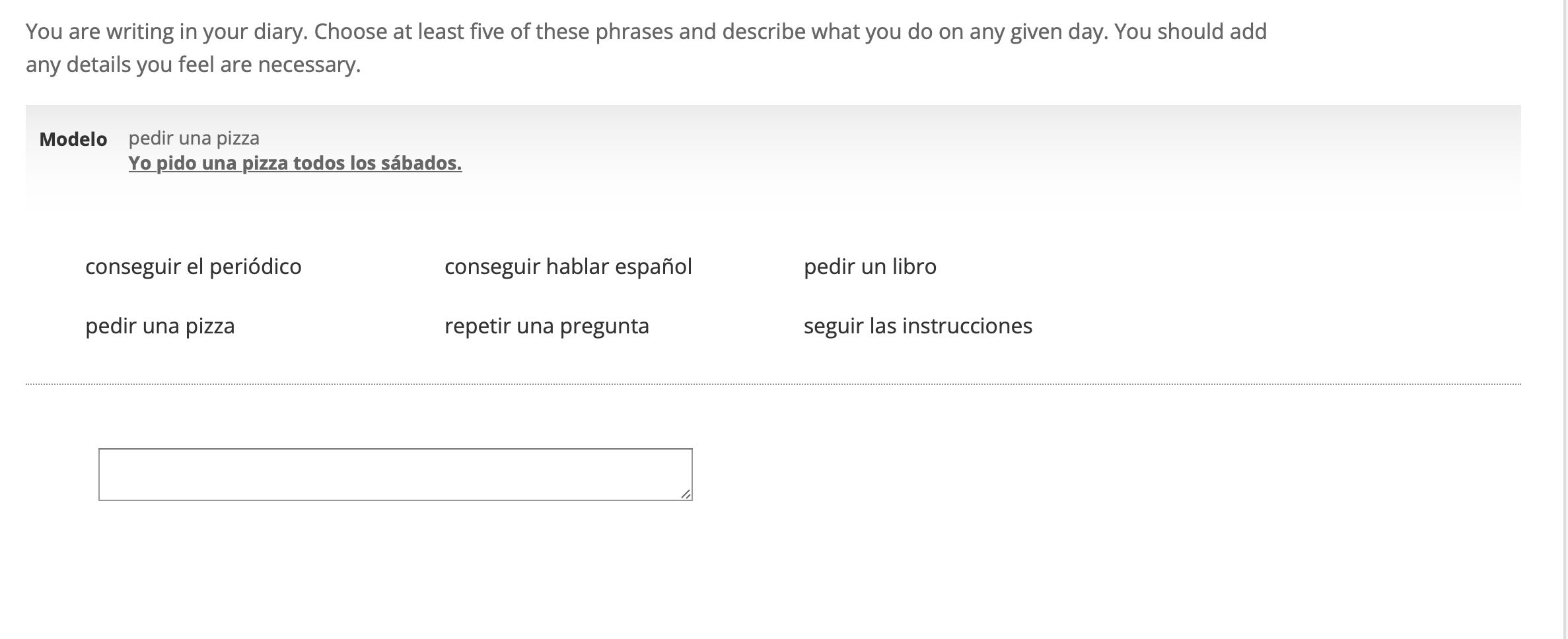 You are writing in your diary. Choose at least five | Chegg.com